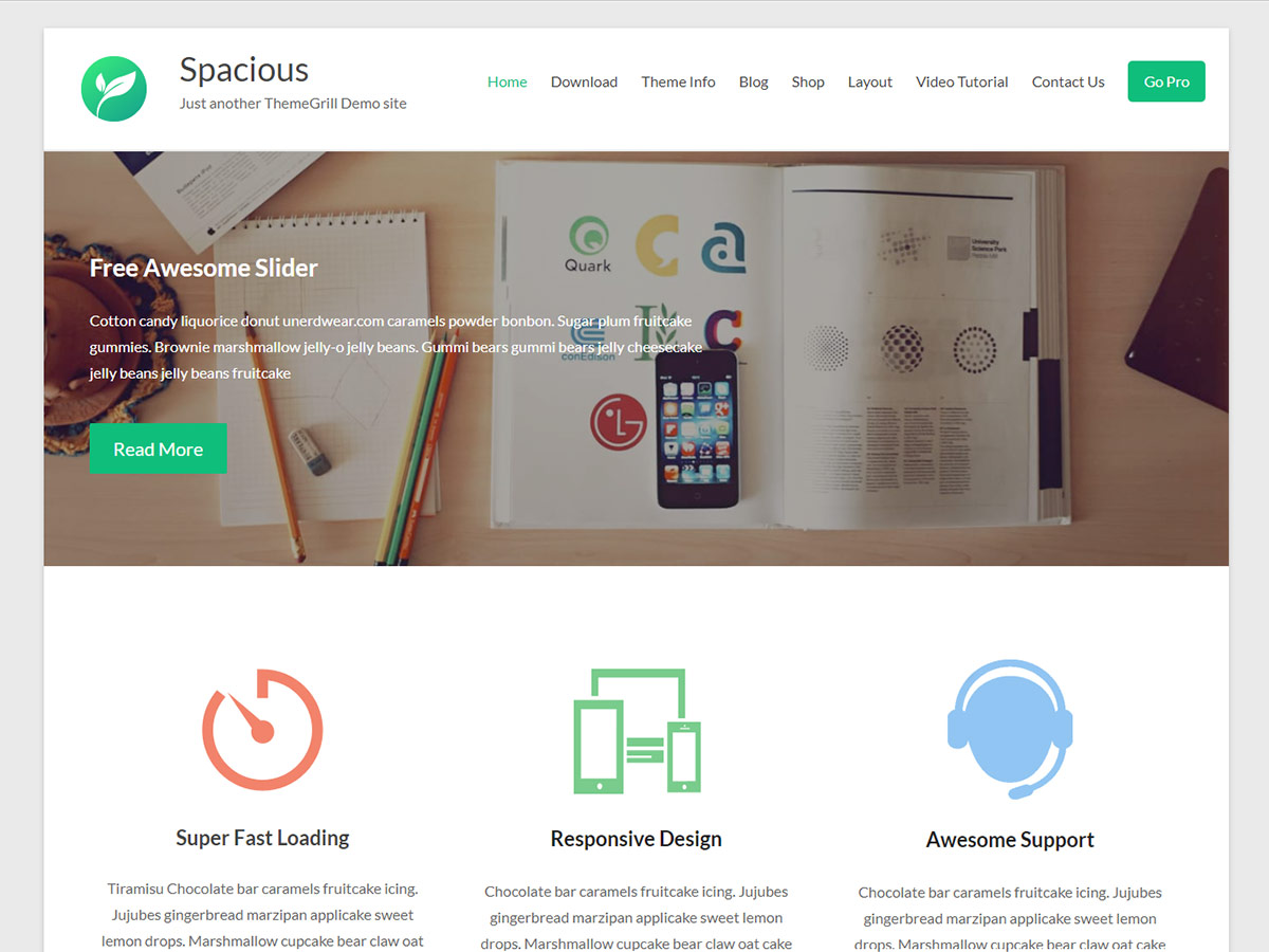 Spacious Demos – ThemeGrill Demos